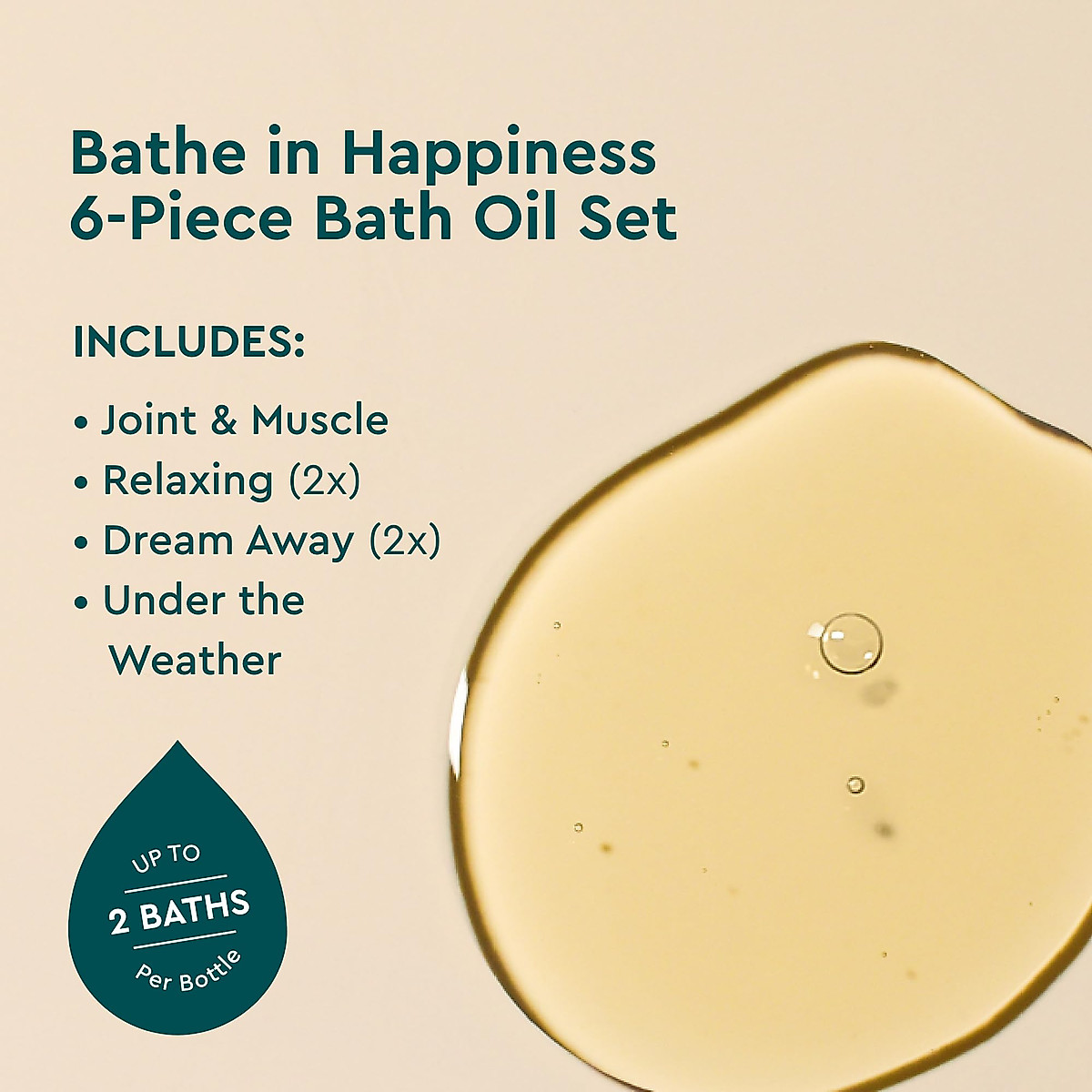 Kneipp Bathe in Happiness 6-Piece Bath Oil Set - 0.67 Per Bottle (6 Total) - Ideal for Trial & Travel - One Bottle Delivers Up to Two Baths