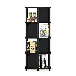 Furinno Brahms Storage Shelf, 5-Tier, Black Oak/Black