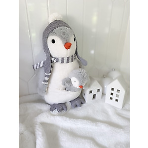 MON AMI Pebble The Penguin Stuffed Animal with Baby 14”, Soft & Cuddly Plush Penguin, Use as Toy/Nursery Room Décor, Great Gift for Kids of All Ages