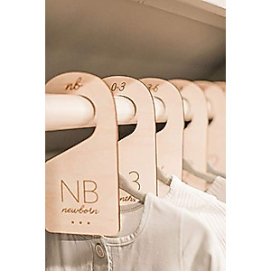 Baby Closet Size Dividers Baby Closet Organizer – White Loft Thick Birch Baby Closet Dividers from Newborn to 24 Months – Timeless Etched Design for Any Nursery Decor (Set of 7)