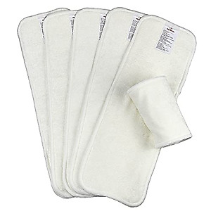 Mama Koala 2.0 Baby Cloth Diapers with 6 Inserts Bundle(Seashore), with 5-Layer Bamboo(No Microfiber) Inserts, 6pcs