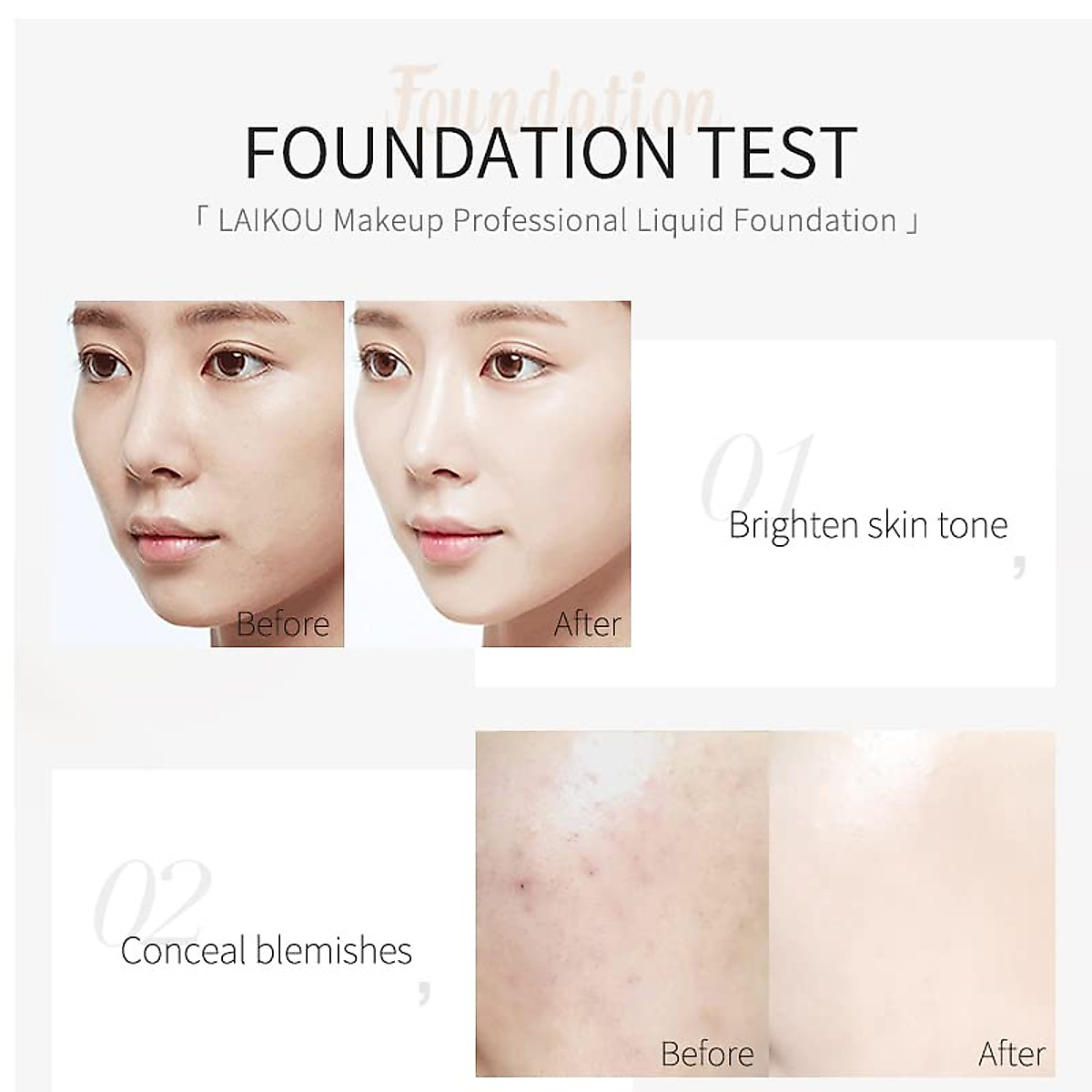 AKARY Flawless Finish Liquid Foundation, Moisturizer Long-Lasting Makeup Full Coverage Primer Face Makeup, Improves Uneven Skin Tone, Pore Minimizer, Lightweight,1.06Fl Oz (240 Natural Color)