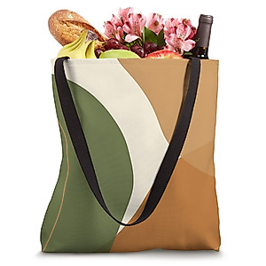 Abstract Vintage Midcentury Forest Green Mustard Earth Tone Tote Bag