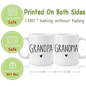 CATABUBU New Grandparents Coffee Mugs Set, Promoted to Be Grandparents Mug, Pregnancy Reveal Announcement, Baby Shower Gifts for Grandparents, Baby Reveal Surprise Publicity-7