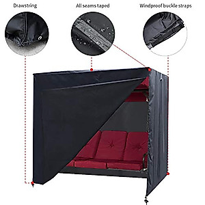 Outdoor Swing Cover 3 Triple Seater Hammock Cover Garden Swing Cover Garden Hammock Glider Chair Cover Patio Furniture Cover UV Resistant Swing Canopy Cover All Weather Protection