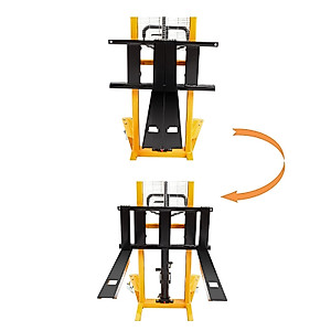 APOLLO Manual Forklift Hand Pallet Stacker 2200lbs Capacity 63" Lifting Height with Straddle Legs and Adjustable Forks