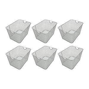 YBM HOME Kitchen Pantry Organizer Wire Basket for Shelves, Cabinets, Pantry, Countertop, Mesh Open Storage Bin Metal Basket for Organizing Food Supplies 14 x 10 x 9, Pack of 6, Silver