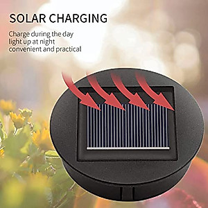 Oagsln 2Packs Replacement Solar Light Parts, Waterproof Solar Light Tops, Decorative LED Solar Panel Lantern Lights for Outdoor Hanging Lanterns Garden Patio Lighting, Warm Light (2.9 inch)