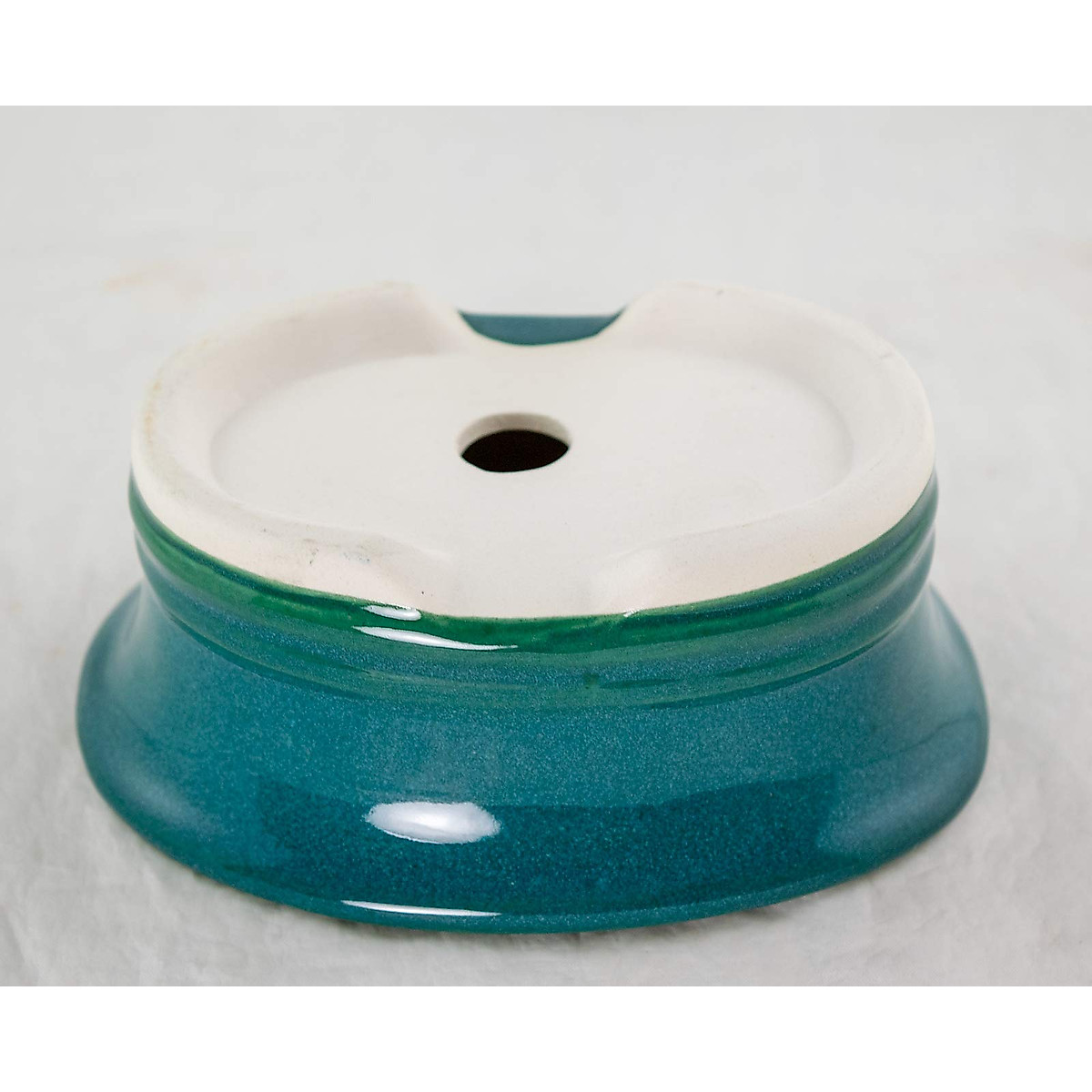 5.75" Oval Teal Green Bonsai/Succulent Pot + Soil + Tray + Rock + Mesh Kit