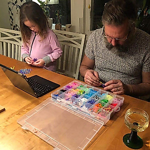 5400+ Colorful Rubber Bands Refill Set Includes: 4800+ Premium Quality Loom Rubber Bands in 12 Unique Colors + 300 S-Clips + 15 Lovely Charms + 6 Crochet Hooks, No Loom Board Include.