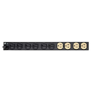 Tripp Lite 12-Outlet Rackmount PDU Isobar Surge Protector Power Strip, 15A, 3840 Joules, 15ft Cord with 5-15P Plug, 1U Rack-Mount, Lifetime Manufacturer's Warranty & $25,000 Insurance (ISOBAR12ULTRA)
