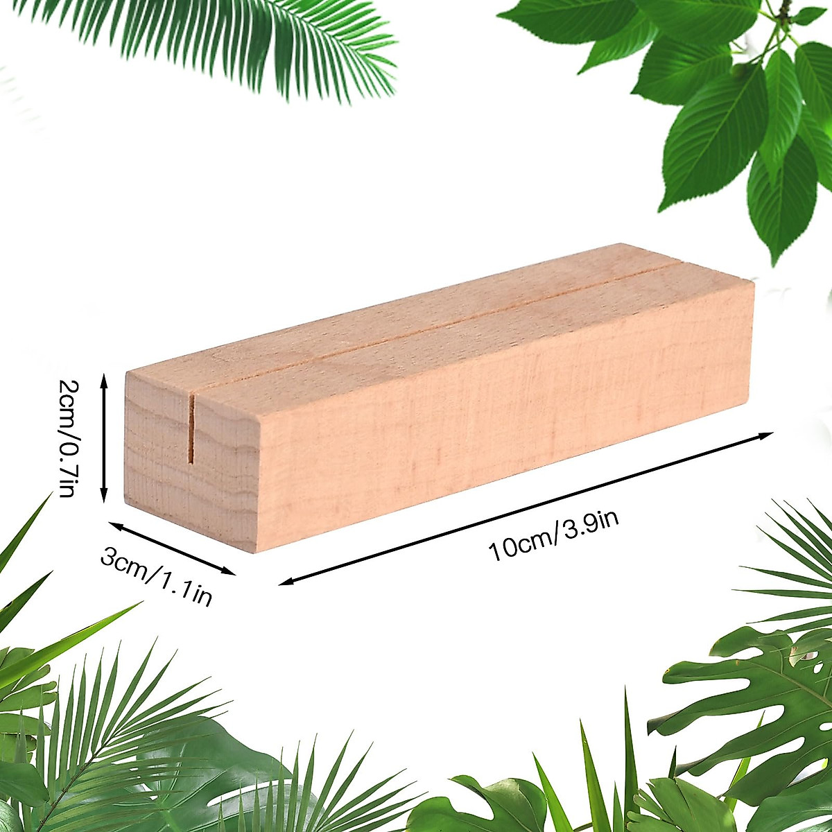 Baoz 12 PCS Wood Place Card Holders Table Number Stands Picture Holder Acrylic Sign Holders 3.9 X 1.1 X 0.7 inch for Retail Shop Cafe Wedding Dinner Home Party Events Decoration