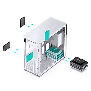 JONSBO D41 MESH SC White ATX Computer Case with Screen,ATX/M-ATX Mainboard/Support RTX 4090(335-400mm) GPU 360/280AIO,Power ATX/SFX: 100mm-220mm Multiple Tool-Free Design,White