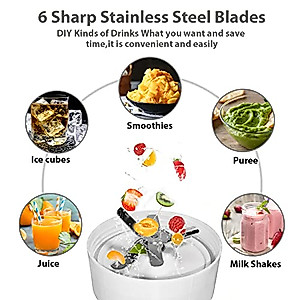 Portable Blender for Shakes and Smoothies Nutrient Extractor Personal Blender Smoothie Blender Electric Juicer Cup Vegetable Fruit Mix Food Processor Frozen Drink Crushed Nuts Spices