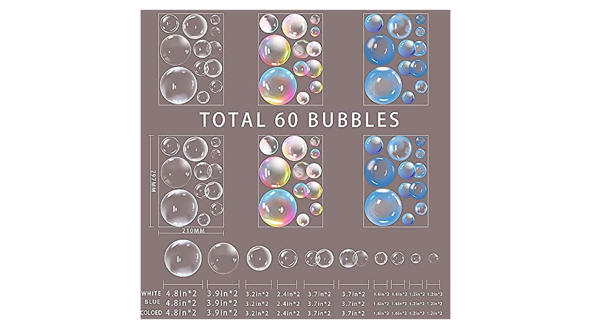 XIAOMAN Bubble Wall Decals - Under the Sea Birthday Decor