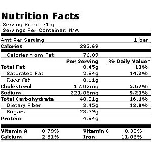 J and J Snack Banana Chocolate Chunk Readi Bake Benefit Breakfast Bar -- 48 per case.