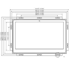 YILETEC 15.6" METAL OPEN FRAME YL-156OFCT 16:9 1080P CAPACITIVE MULTI-TOUCH SCREEN WITH HDMI,VGA AND COMPOSITE INPUT