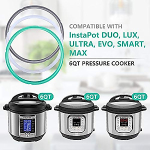 6 Quart Instant Pot Sealing Ring - Replacement Pinch Test 100% Silicone Gasket Seal Rings for 6 Qt Instapot Programmable Pressure Cooker - Insta Pot DUO LUX ULTRA PRO Crisp Accessories for 6QT 3-Pack