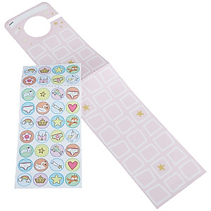 C.R. Gibson BTDK-24937 Super Princess Stickers and Hanging Door Knob Reward Chart Potty Training Tool for Girls, 3.5" W x 15.4" H, Multicolor, 36 Stickers