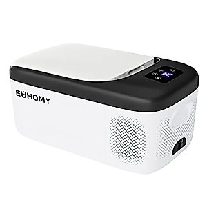 EUHOMY 12 Volt RV Refrigerator 17QT(16 Liter)，Car Refrigerator Portable Freezer with 110-240V AC & 12/24V DC,12 Volt Refrigerator Fridge Cooler For Car, Van,RV, Fishing, Camping, Travel.(New)
