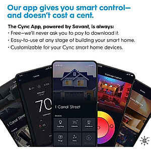 GE CYNC Smart LED Light Bulbs, Color Changing Lights, Bluetooth and Wi-Fi Lights, Works with Alexa and Google Home, A19 Light Bulbs, 2 count (Pack of 1)