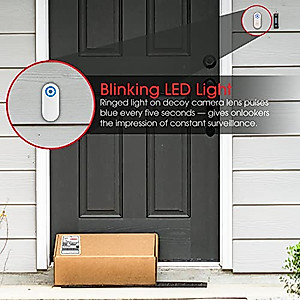 Power Gear Decoy Security Camera, Battery Operated, Flashing Blue LED Light, Easy to Install, Fake Surveillance, Home Protection, Indoor or Outdoor Security, White, 61867