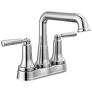 Delta Faucet Saylor Centerset Bathroom Faucet Chrome, Chrome Bathroom Faucet for Bathroom Sink, Bathroom Sink Faucet, Diamond Seal Technology, Metal Drain Assembly, Chrome 2536-MPU-DST