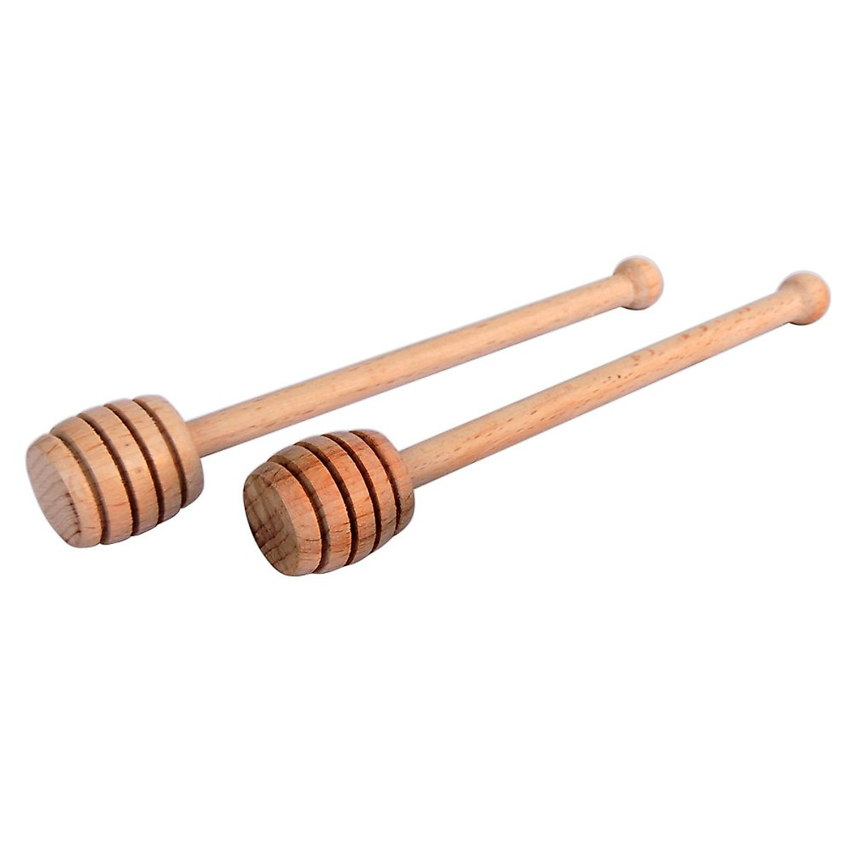 HealthGoodsIn - Set of 2 Wooden Honey Dipper for Easy Honey Dispensing