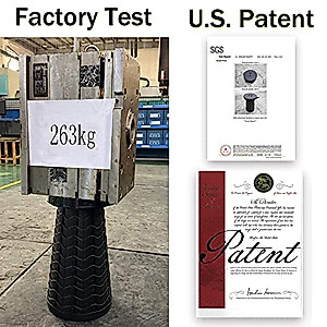 Hesanzol Portable Telescopic Stool with Seat Cushion, Adjustable Retractable Folding Stool for Indoor Outdoor, Lightweight Collapsible Stool for Adults, Load Capacity 400lbs (Black)