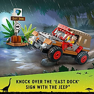 LEGO Jurassic Park Dilophosaurus Ambush 76958 Building Toy Set for Jurassic Park 30th Anniversary, Dinosaur Toy with Dino Figure and Jeep Car Toy; Gift Idea for Grandchildren and Kids Ages 6 and Up