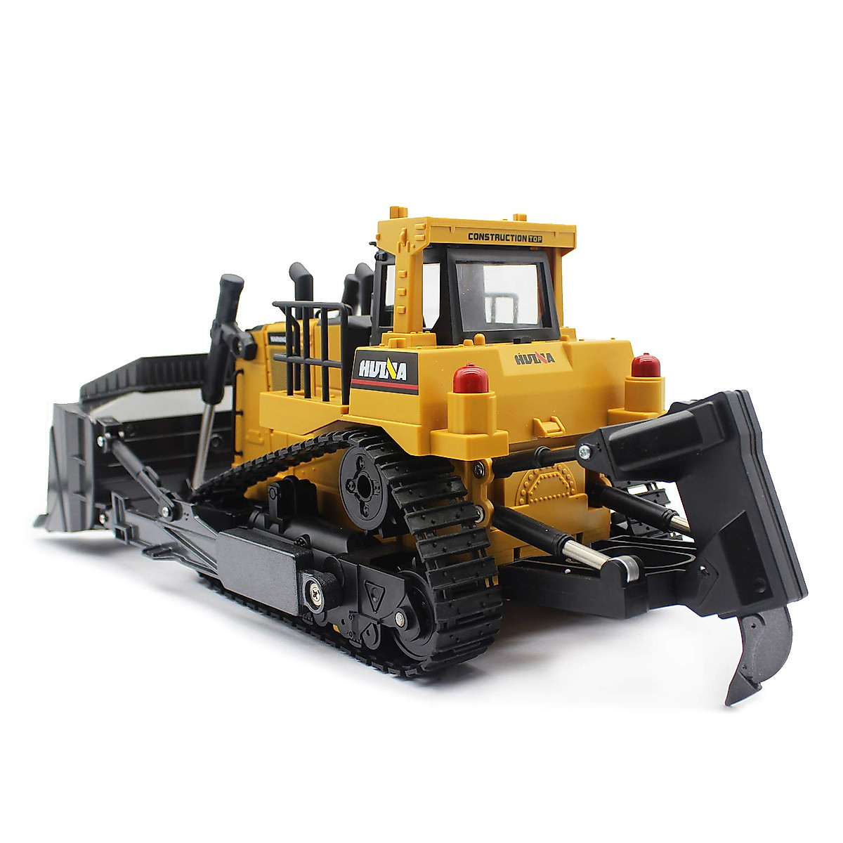 fisca Remote Control Bulldozer RC 1/16 Full Functional Construction Vehicle, 2.4Ghz 11 Channel Dozer Front Loader Toy with Light and Sound for Kids Age 6, 7, 8, 9, 10 and Up Years Old