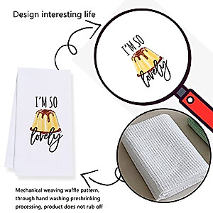 AOUYOA 18X26 Inch Funny Dish Towels I'm So Lovely Kitchen Towel Cute Washable Dinner Napkins(Lovely)