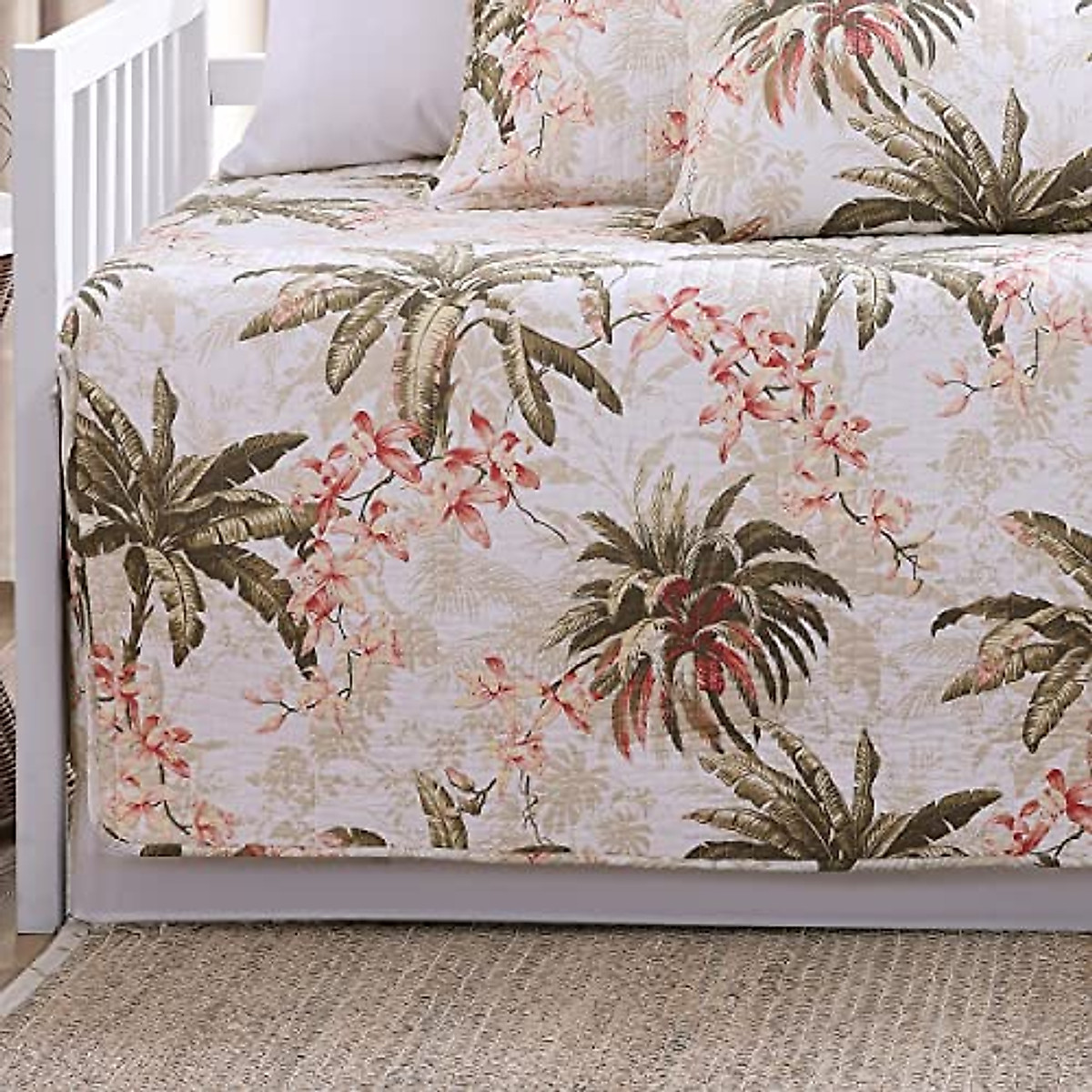 Tommy Bahama - Daybed Set, Cotton Bedding with Matching Shams & Pillow Cover, Lightweight Home Decor for All Seasons (Bonny Cove Beige, Daybed)