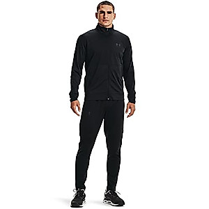 Under Armour Men's Pique Track Jacket, Black (001)/Black, Medium