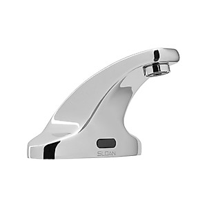 Sloan SF-2350 Sensor Activated Touch-Free Faucet, Commercial Grade with Mounting Hardware - 0.5GPM Battery-Powered Deck-Mounted Mid Body, Polished Chrome Finish, 3362119