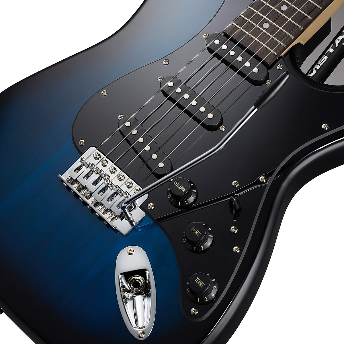 Ashthorpe 39-Inch Electric Guitar (Blue-Black), Full-Size Guitar Kit with Padded Gig Bag, Tremolo Bar, Strap, Strings, Cable, Cloth, Picks