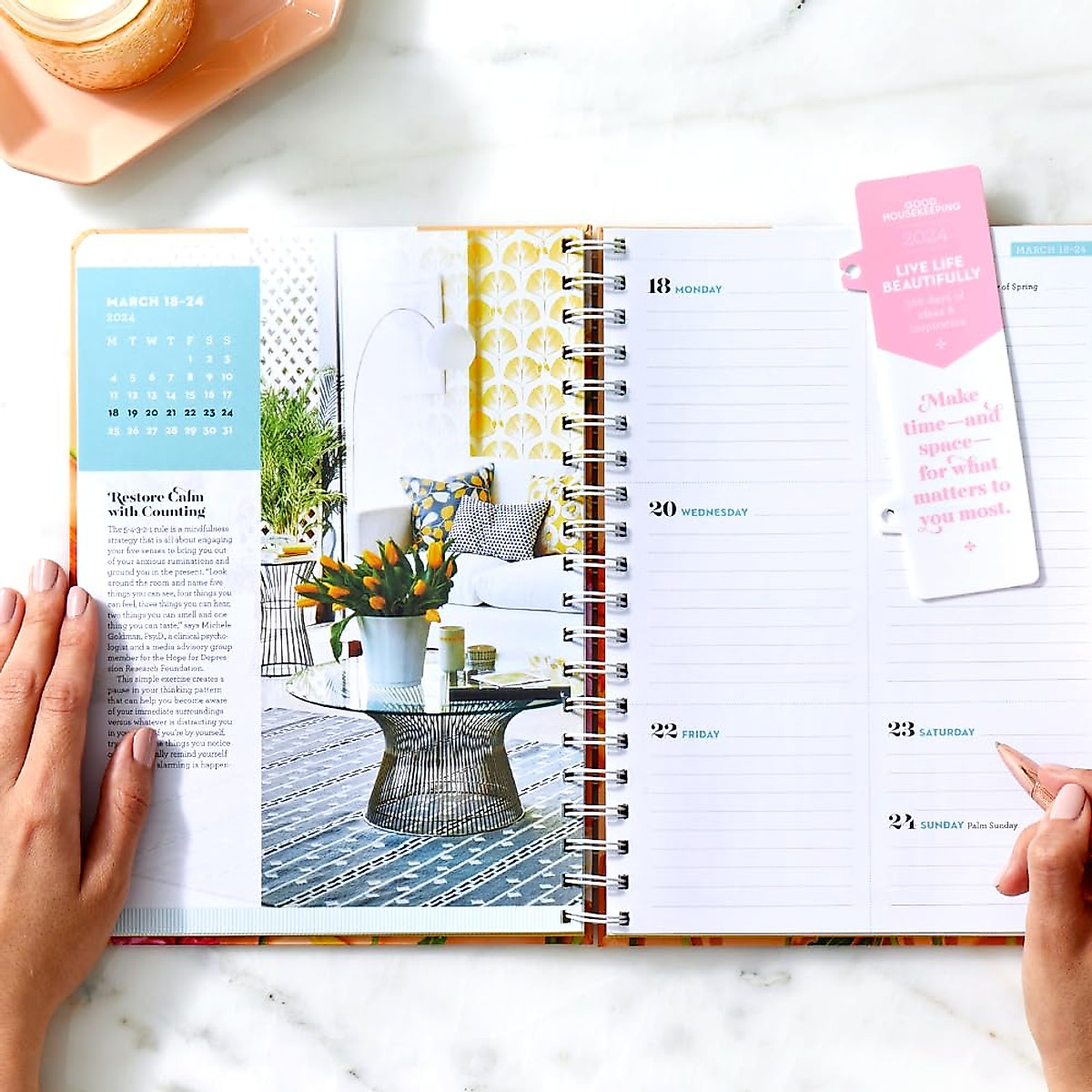 Good Housekeeping 2024 Live Life Beautifully Planner and 28-Day Mediterranean Cookbook Bundle!