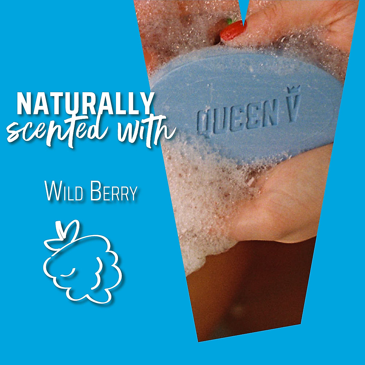 Queen V V Bar- Cleansing Bar, 3.5 oz., pH Balanced, Enriched with Aloe and Rose Water, For Use on External Intimate Area