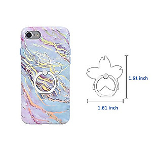 lenoup Transparent Oriental Cherry Cell Phone Ring Holder Kickstand,360 Rotation Clear Cherry Blossom Cell Phone Finger Ring Grip Stand for Phones,Pad