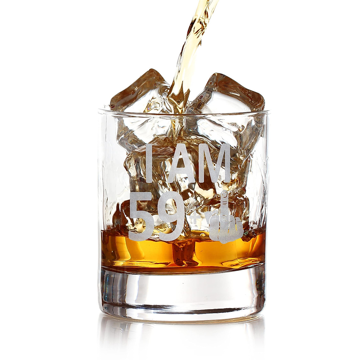 Promotion & Beyond I AM 59 PLUS 1 Whiskey Glass - Funny Sarcastic Finger 60th Birthday Gift