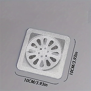 NLAIKE 50 PCS 4" X 4" Disposable Shower Drain Cover Hair Catcher, 2024 New Shower Drain Hair Catcher Mesh Stickers for Bathroom, Washbasin, Bathtub,Kitchen, Sink for Human and pet Hair