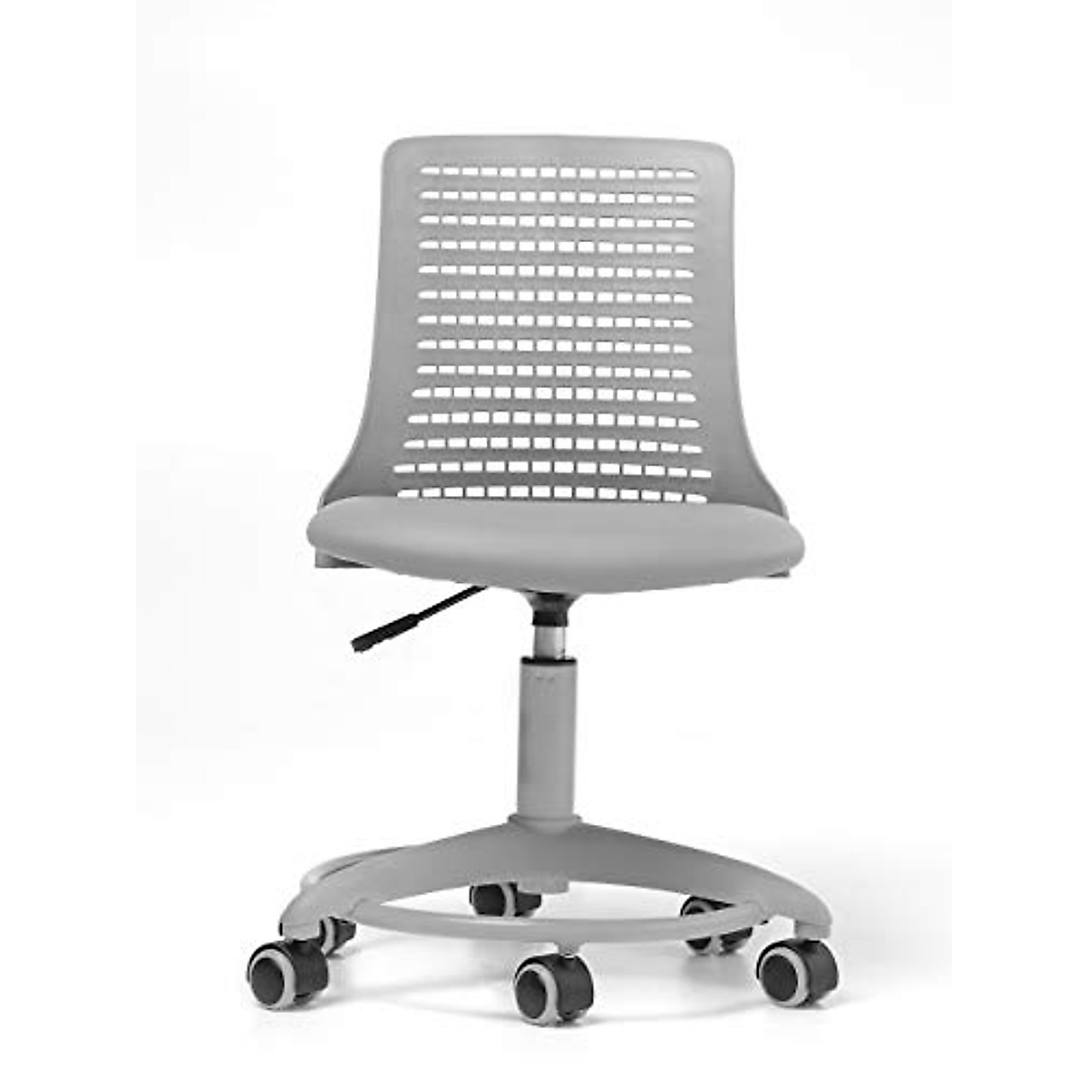 OfficeFactor Kid’s Office Chair- Adjustable Height School Children Desk Chair- Revolving Chair with Wheels- Breathable Back Chair for Kids, Holds up to 175 Lbs – Color Grey