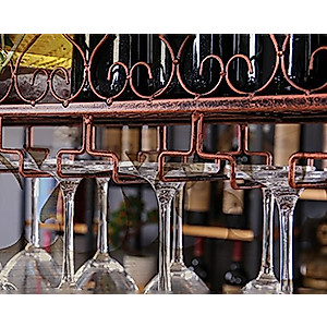 Wine Racks Metal Wine Rack/Hanging Red Wine Cup Holder/Hanging Upside Down Glass Holder/Creative Home Bar/Wine Rack Hanging Glass Holder (Size : 50 * 25cm)