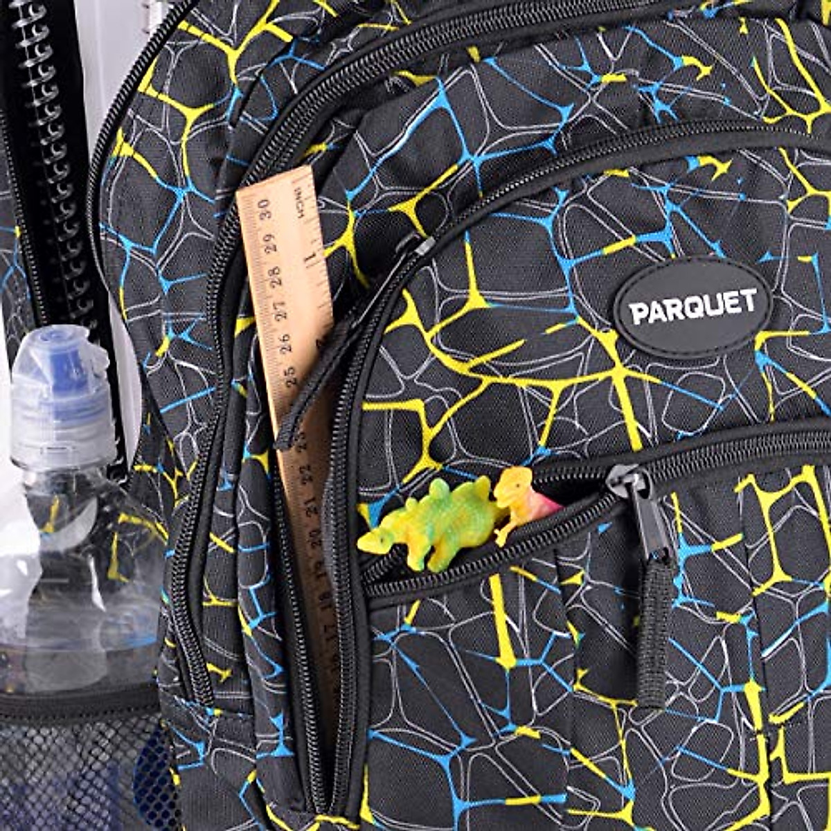 Parquet Travel Backpack For Outdoors,Luggage,Laptops - Adults Sports Bookbag, Abstract, (Black)