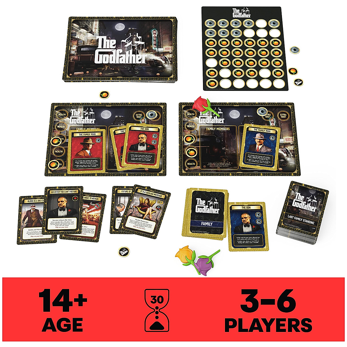 The Godfather, Last Family Standing Board Game Italian Film Fun Family Party Game Scary Movie Multiplayer Card Game, for Adults and Kids Ages 14 and up