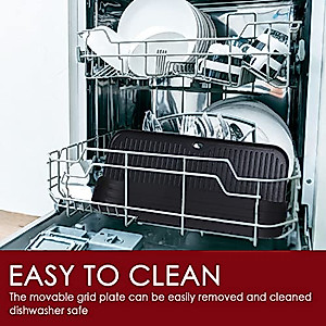 Artestia Electric Grill Outdoor Smokeless 2 IN 1 BBQ Grills Temperature Control Portable Removable 1500W Stand Grill for Cooking, BBQ Party, Black