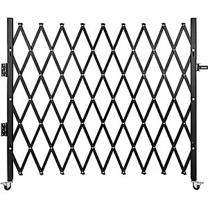 VEVOR Single Folding Security Gate, 87" H x 94" W Folding Door Gate, Steel Accordion Security Gate, Flexible Expanding Security Gate, 360° Rolling Barricade Gate, Scissor Gate/Door with Padlock