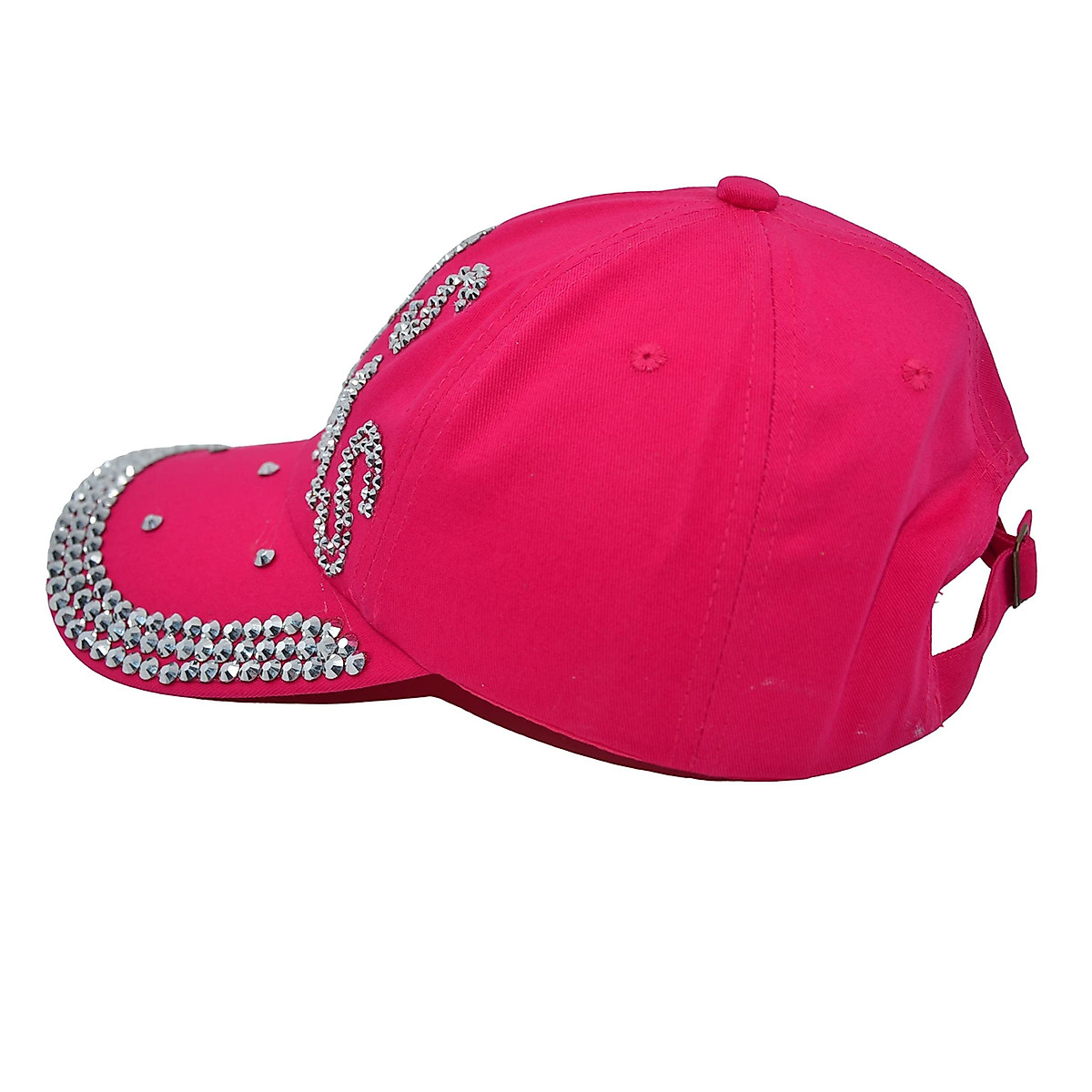 Popfizzy Bling Pink Las Vegas Hat for Women Rhinestone Hat, Bedazzled Baseball Caps, Distressed Hat, Fancy Bejeweled Hats, Sparkle Studded Ball Caps