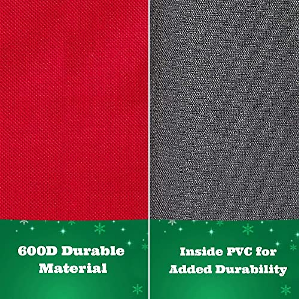 Premium Christmas Light Storage Bag – Heavy Duty Tear Proof 600D/Inside PVC Material with Reinforced Handles - With 3 Reels Stores up to 375 Ft of Mini Christmas Tree Lights & Extension Cords - Red