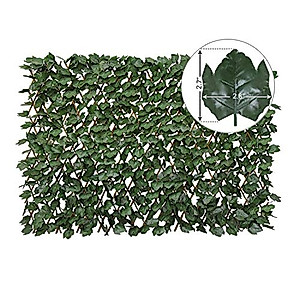Expandable Fence Privacy Screen for Balcony Patio Outdoor,Decorative Faux Ivy Fencing Panel,Artificial Hedges (Single Sided Leaves)